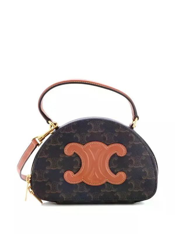 Celine Half Moon Case Triomphe Coated Canvas With Leather Pouch