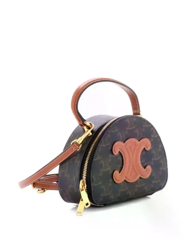 Celine Half Moon Case Triomphe Coated Canvas With Leather Pouch