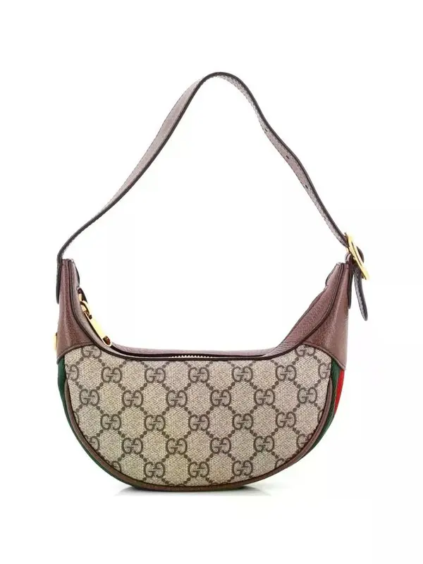 Gucci Ophidia Half Moon Bag Gg Coated Canvas Mini Hobo