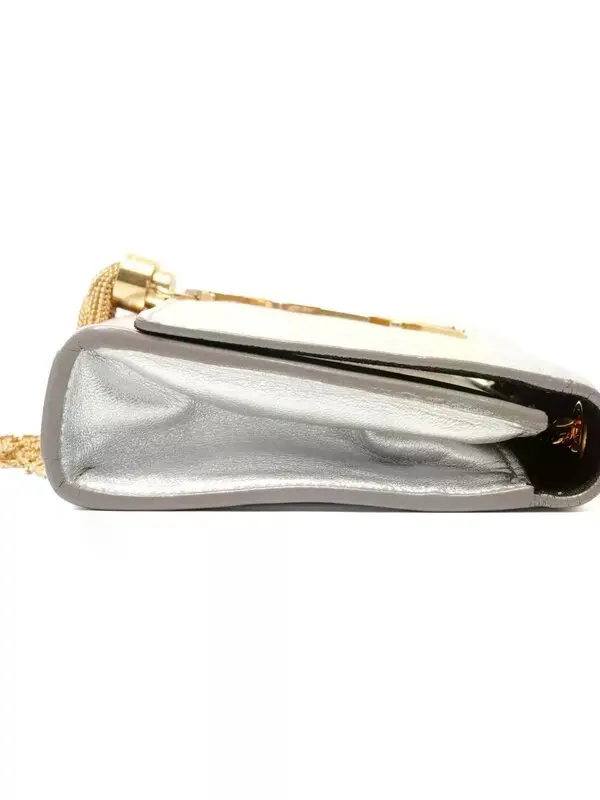 Saint Laurent Tone Leather Shoulder Bag - Silver