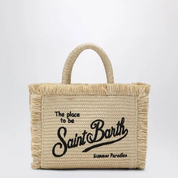 MC2 SAINT BARTH Straw-effect Small Bag - Beige