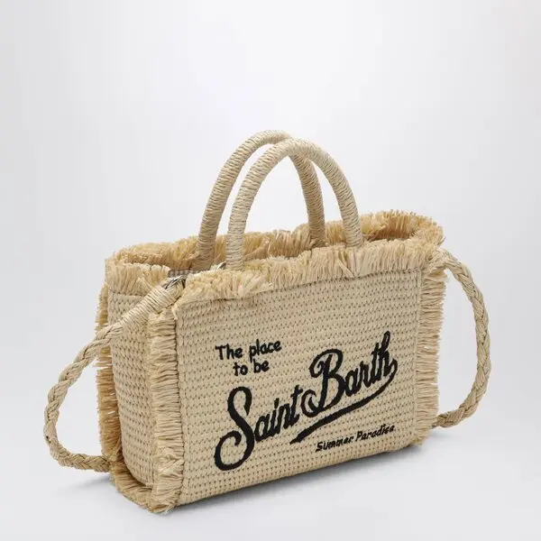 MC2 SAINT BARTH Straw-effect Small Bag - Beige