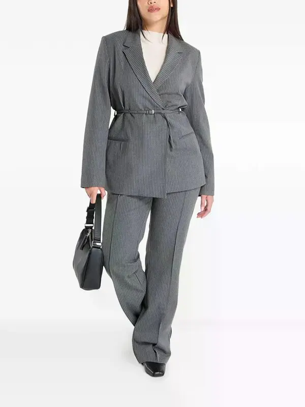 SAMSOE SAMSOE Salot Pinstripe Belted Blazer