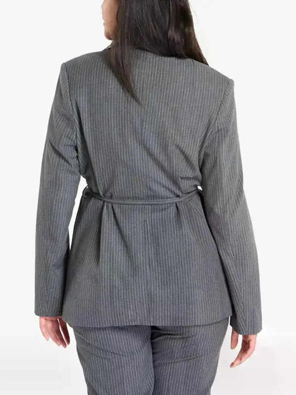 SAMSOE SAMSOE Salot Pinstripe Belted Blazer