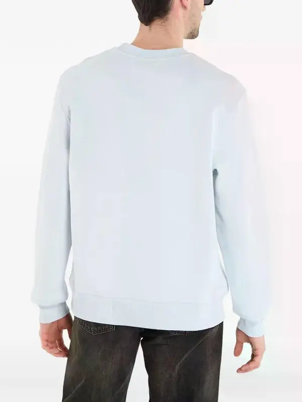 SAMSOE SAMSOE Logo Print Crewneck Sweatshirt - Blue