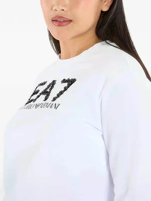 EA7 Logo Sequin Sweatshirt - White