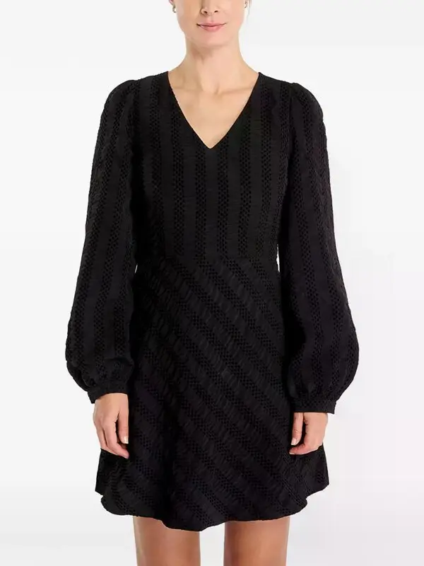 SAMSOE SAMSOE V-neck Puff Sleeve Mini Dress