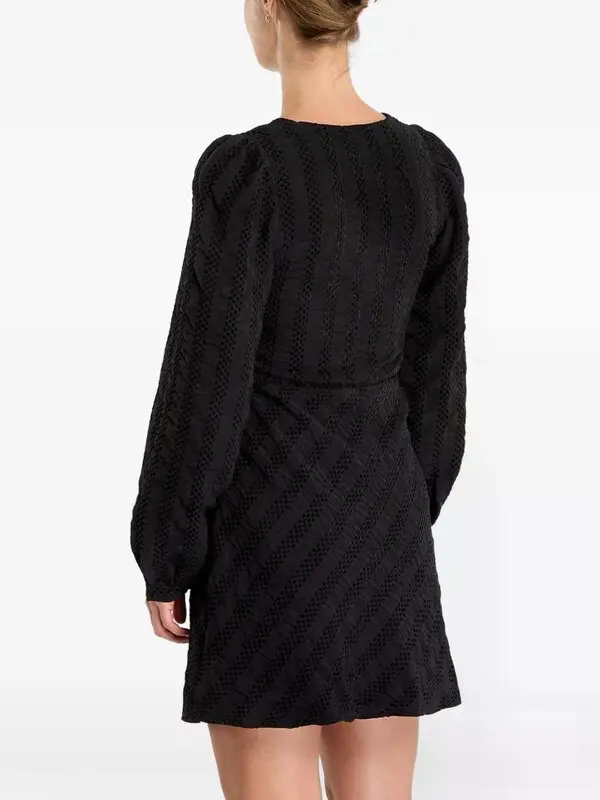 SAMSOE SAMSOE V-neck Puff Sleeve Mini Dress