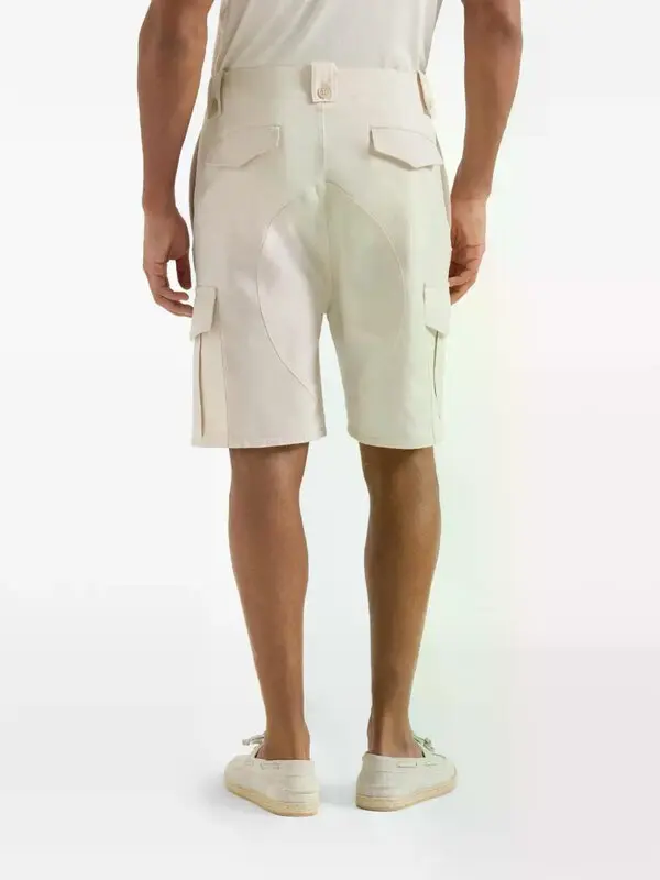 Brunello Cucinelli Cotton And Linen Canvas Bermuda Shorts With Cargo Pockets - Neutrals