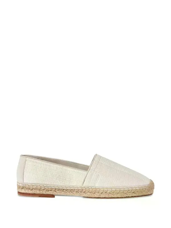 Brunello Cucinelli Techno Raffia And Suede Espadrilles With Piping