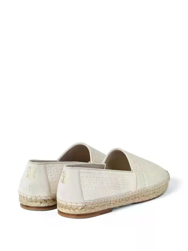 Brunello Cucinelli Techno Raffia And Suede Espadrilles With Piping