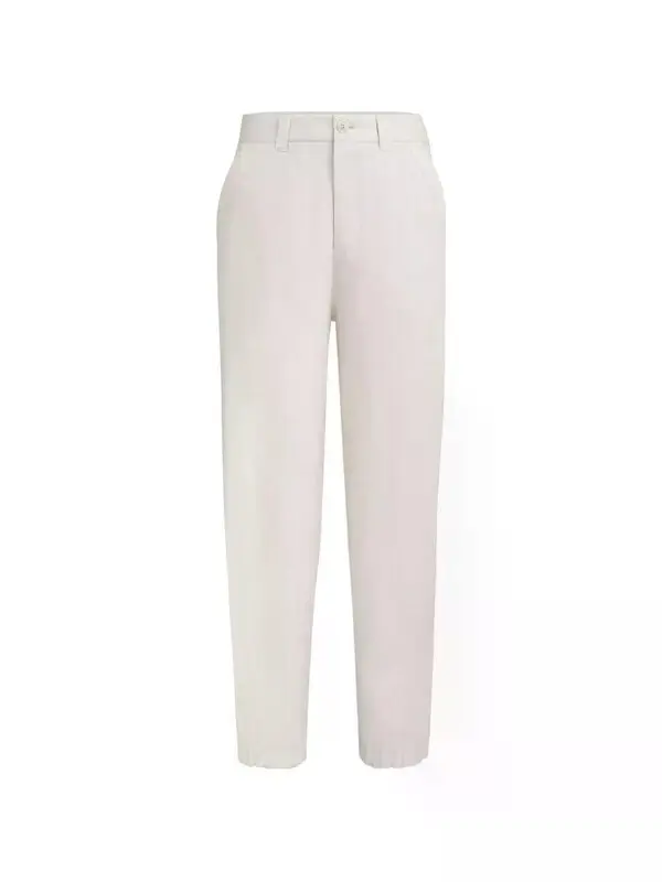 Brunello Cucinelli Linen Micro Chevron Trousers With Drawstring - Neutrals