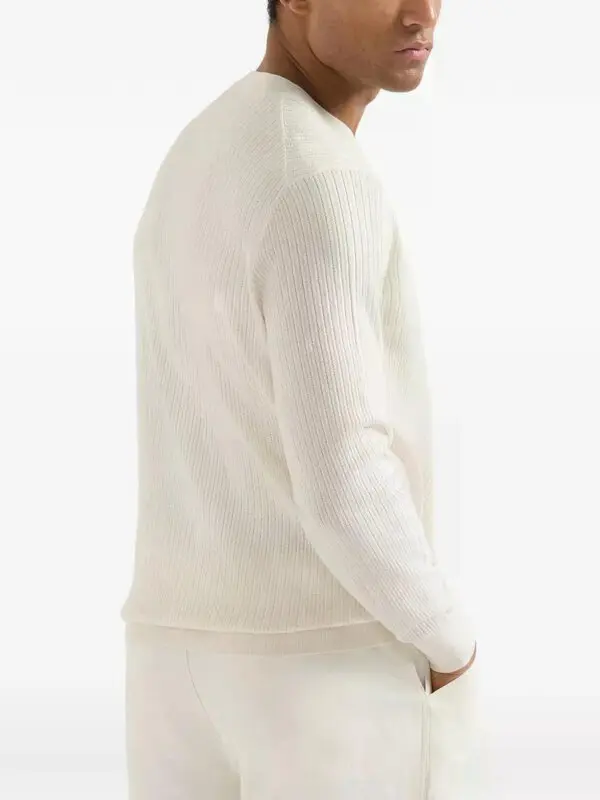 Brunello Cucinelli Cotton Textured Rib Lightweight Sweater