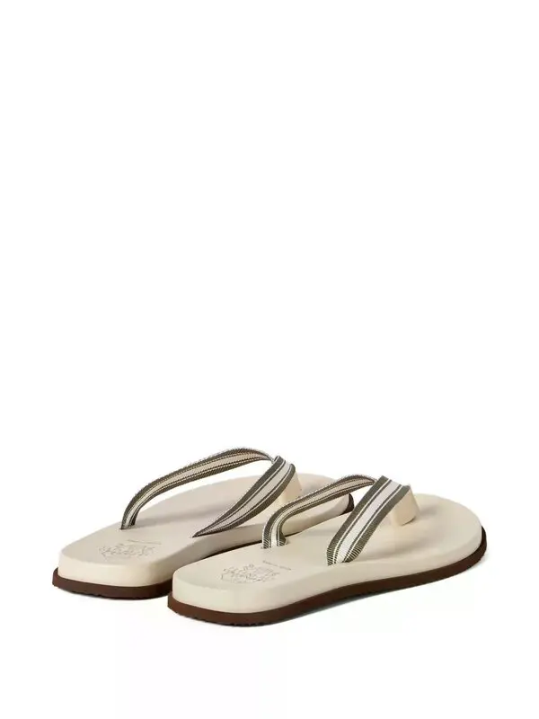 Brunello Cucinelli Striped Pool Slides