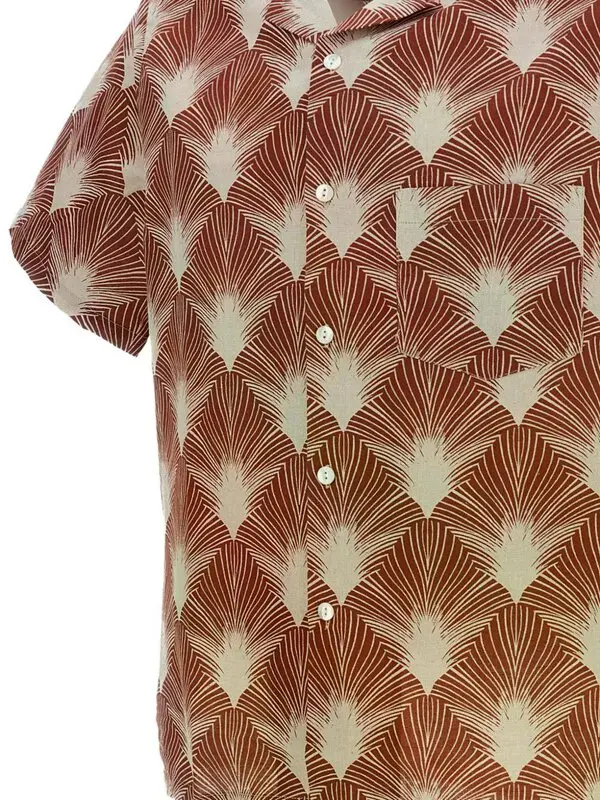 Portuguese Flannel Feather Print Revere Shirt