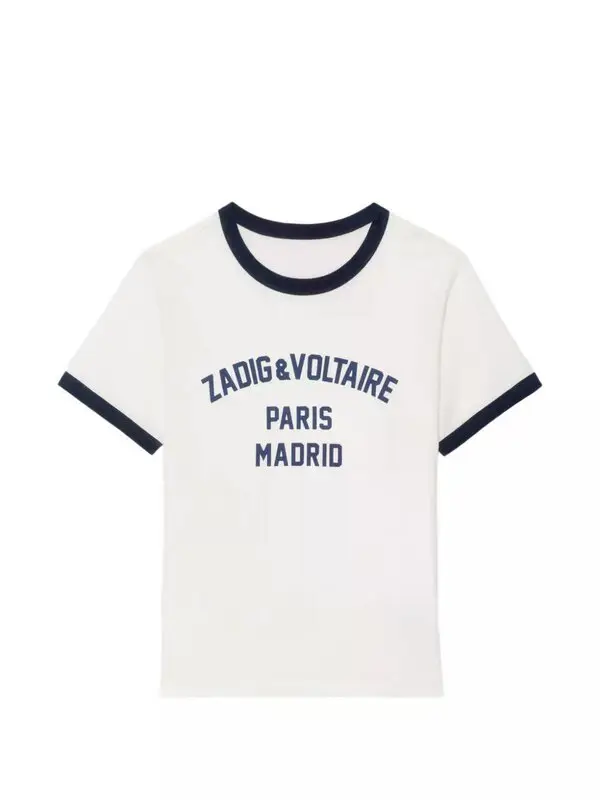 Zadig&Voltaire Logo Print Ringer T-shirt - Neutrals