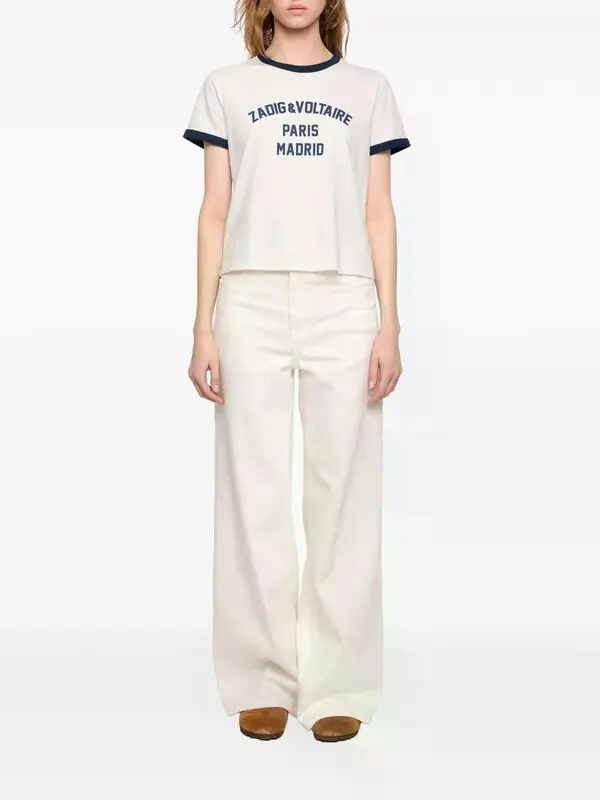 Zadig&Voltaire Logo Print Ringer T-shirt - Neutrals