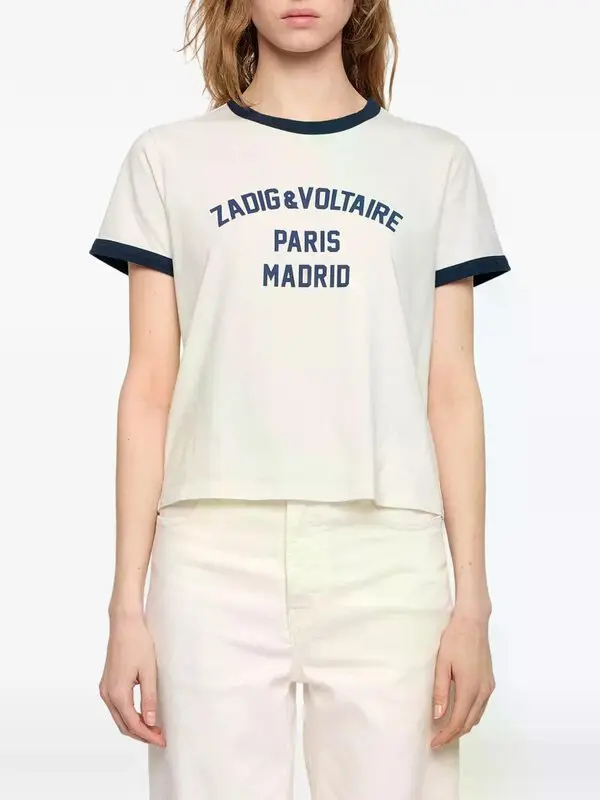 Zadig&Voltaire Logo Print Ringer T-shirt - Neutrals