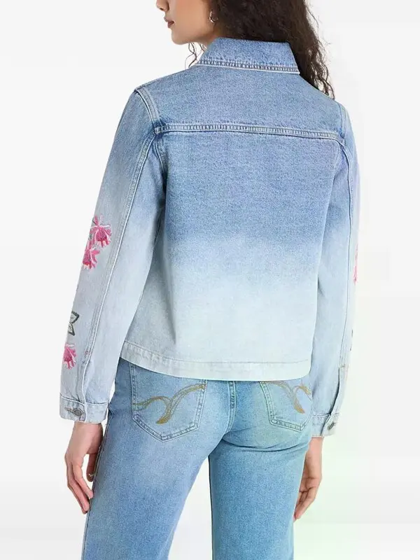 Desigual Floral Embroidered Denim Jacket
