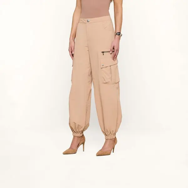 L'Agence Greer Nylon Cargo Jogger Pants - Praline