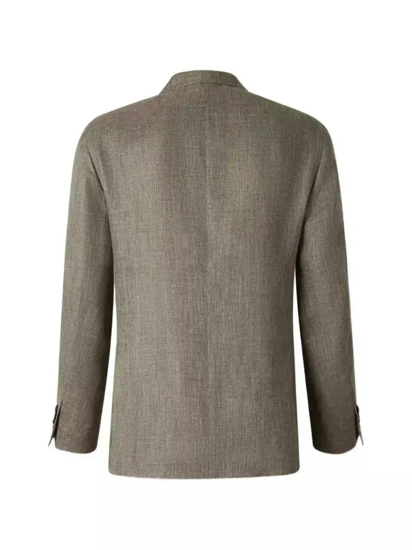 Boglioli Herringbone-weave Notched-lapels Blazer - Grey