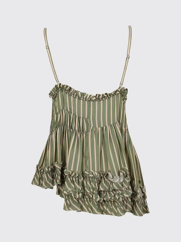 Dries Van Noten Striped Ruffle Top