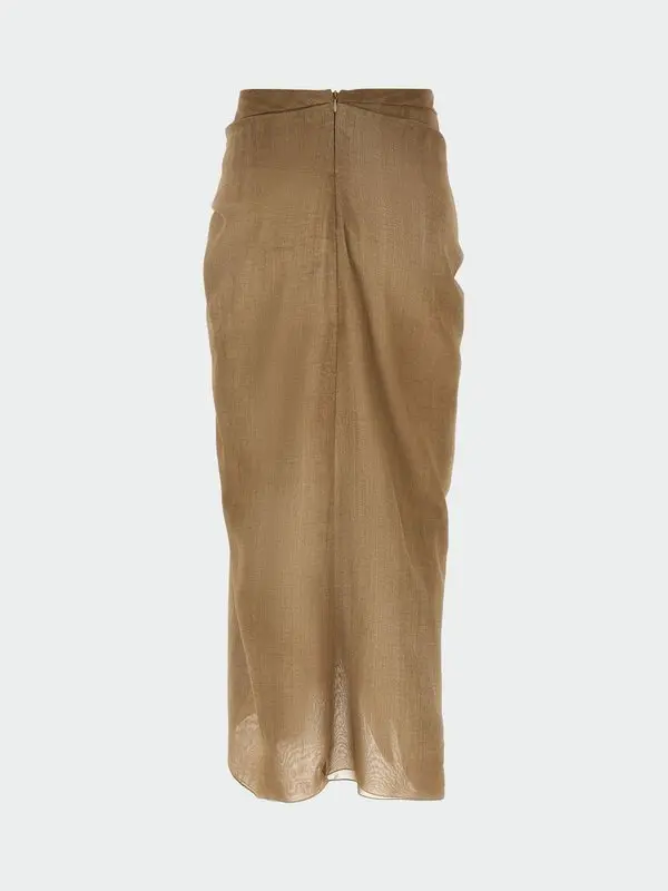 Ermanno Scervino Draped Tie Detailed Midi Skirt