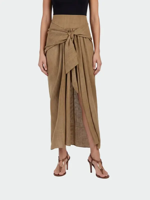 Ermanno Scervino Asymmetric Midi Skirt - Beige