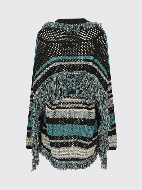 Alanui Striped Knit Sweater With Fringe And Belt