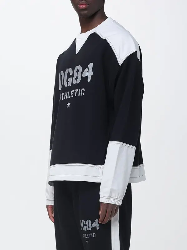 Dolce & Gabbana Relaxed Fit Cotton Crewneck Sweatshirt With Contrast Logo