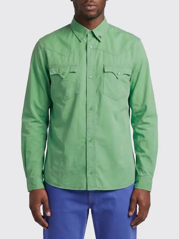 Versace Long-sleeved Cotton Utility Shirt With Patch Pockets
