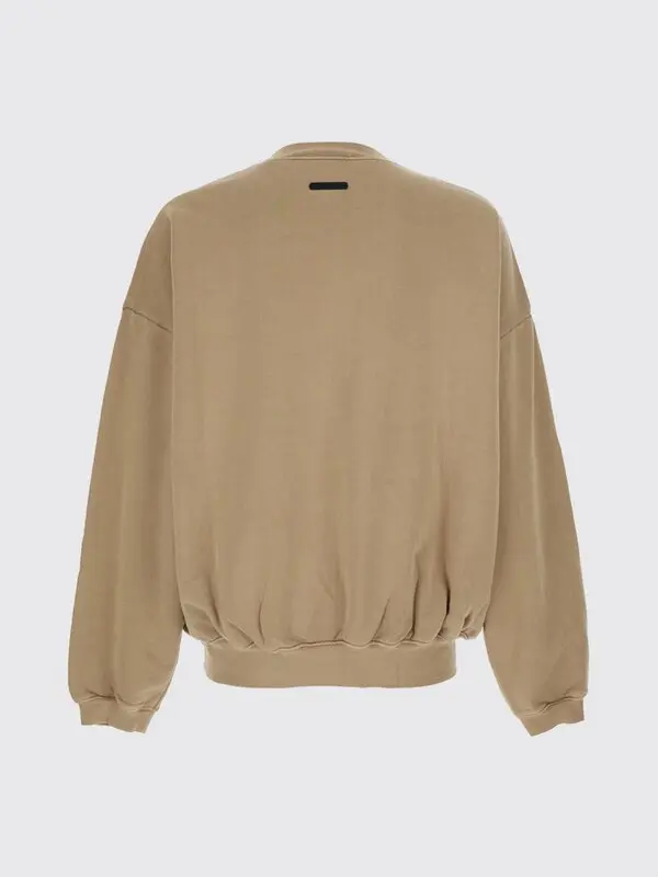 Fear Of God Relaxed Fit Crewneck Cotton Jumper With Logo - Beige