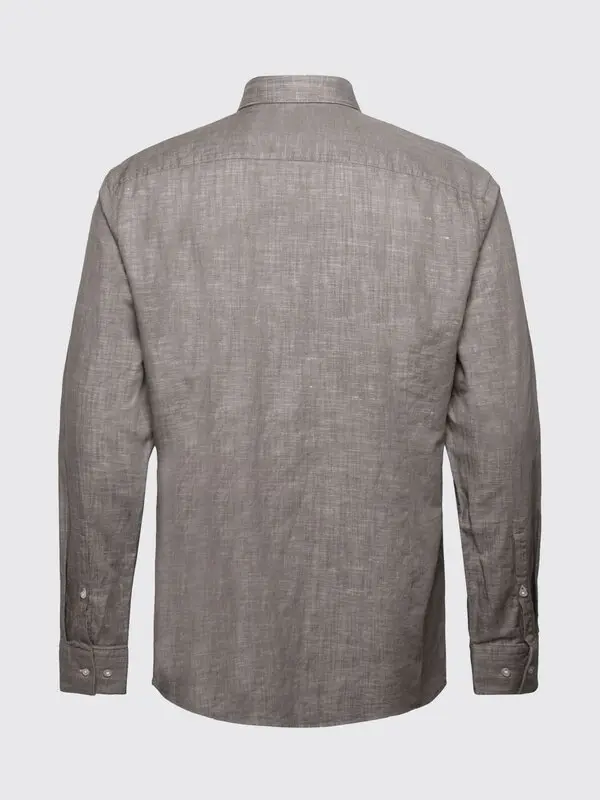 BOSS Cotton And Linen Casual Shirt - Beige