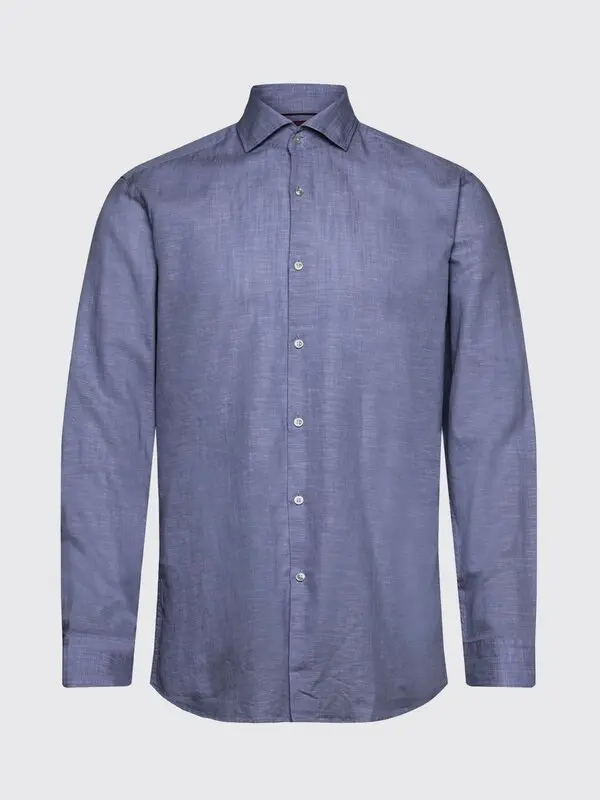 BOSS Cotton And Linen Casual Shirt - Blue