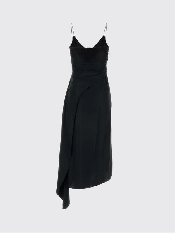 Moschino Silk Blend Slip Dress - Black