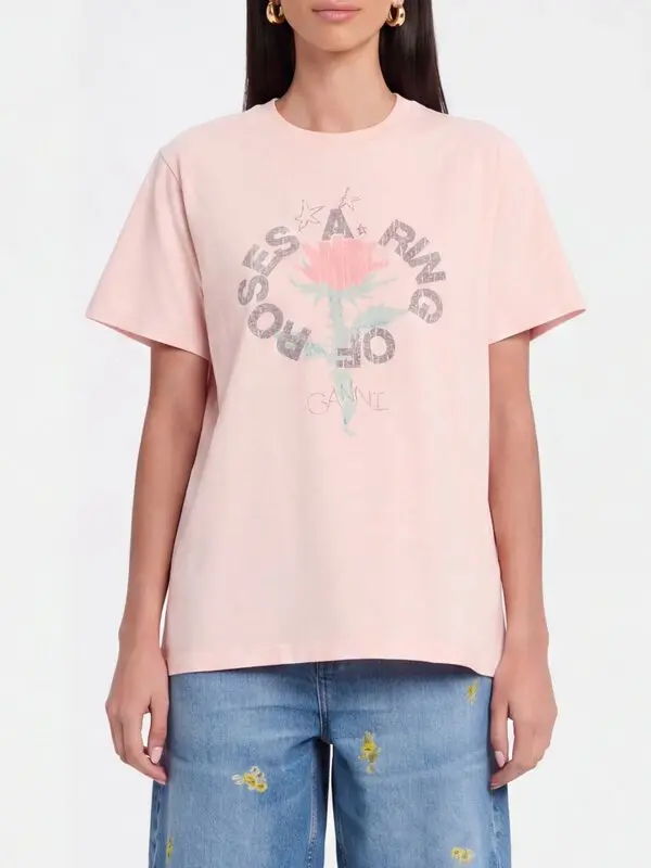 GANNI Printed Organic Cotton T-shirt