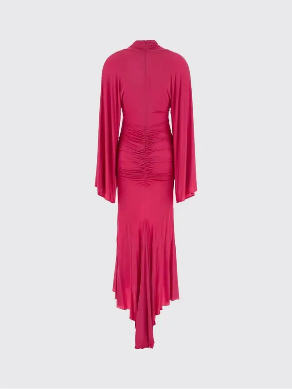 Blumarine Asymmetrical Jersey Sheath Midi Dress With Flower Appliqu