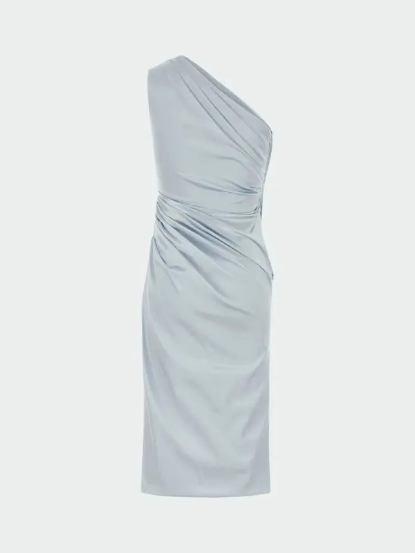 Dolce & Gabbana One-shoulder Satin Sheath Dress - Dust