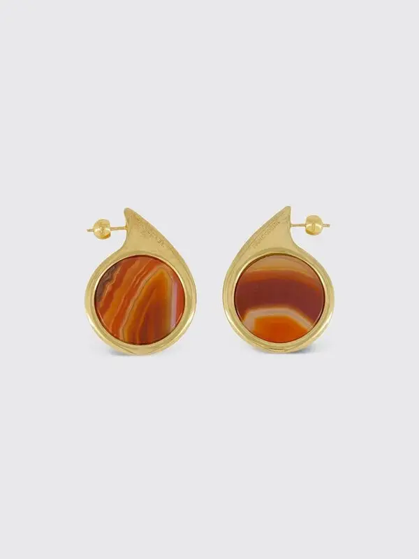 PANCONESI 18kt Gold-plated Brass And Agate Drop Earrings - Red