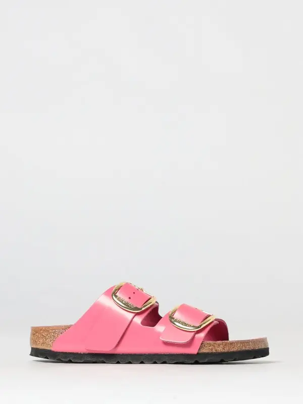 BIRKENSTOCK Arizona Big Buckle Brushed Leather Sandals - Fuchsia