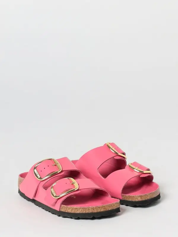 BIRKENSTOCK Arizona Big Buckle Brushed Leather Sandals - Fuchsia