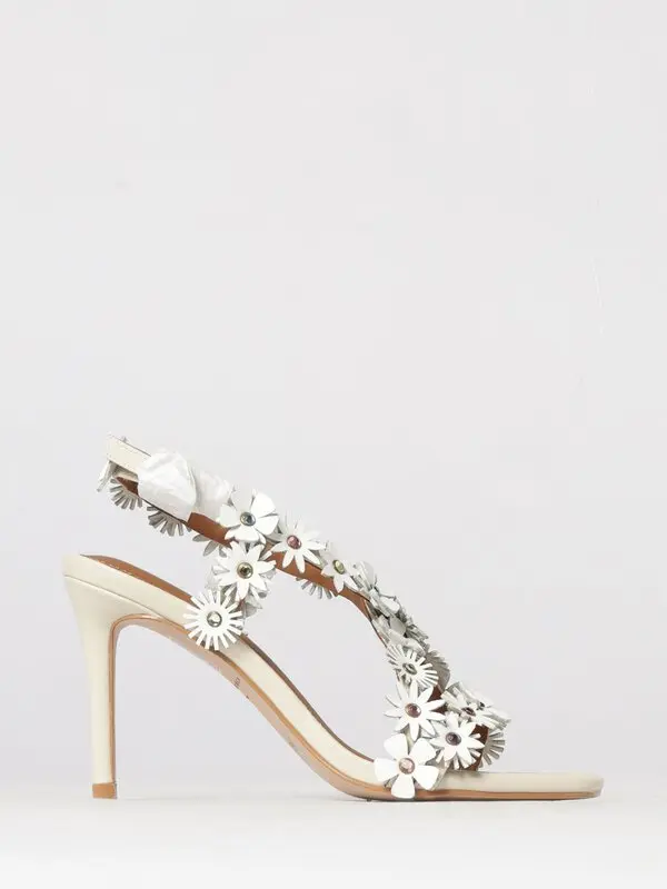 Kurt Geiger Calf Leather Floral Embellished Stiletto Sandals