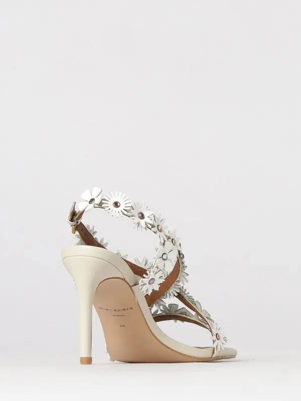 Kurt Geiger Calf Leather Floral Embellished Stiletto Sandals
