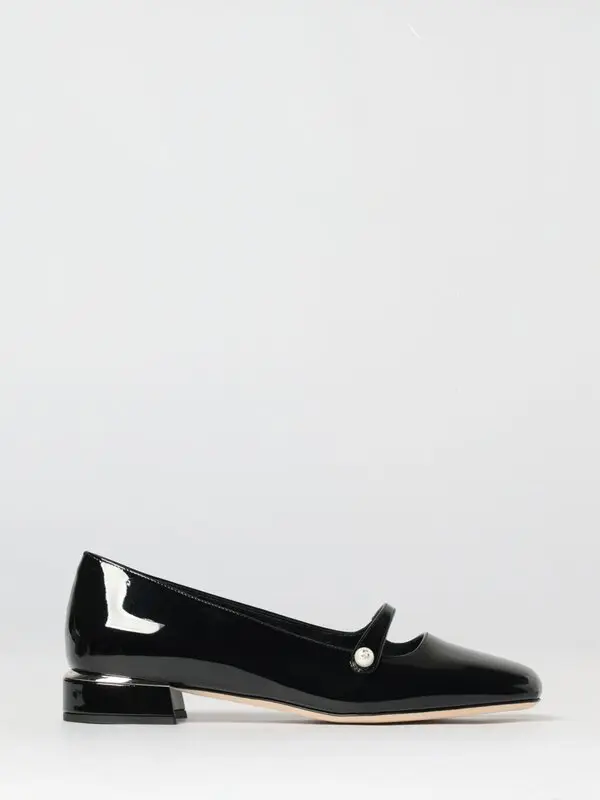 JIMMY CHOO Patent Leather Mary Jane Flats - Black