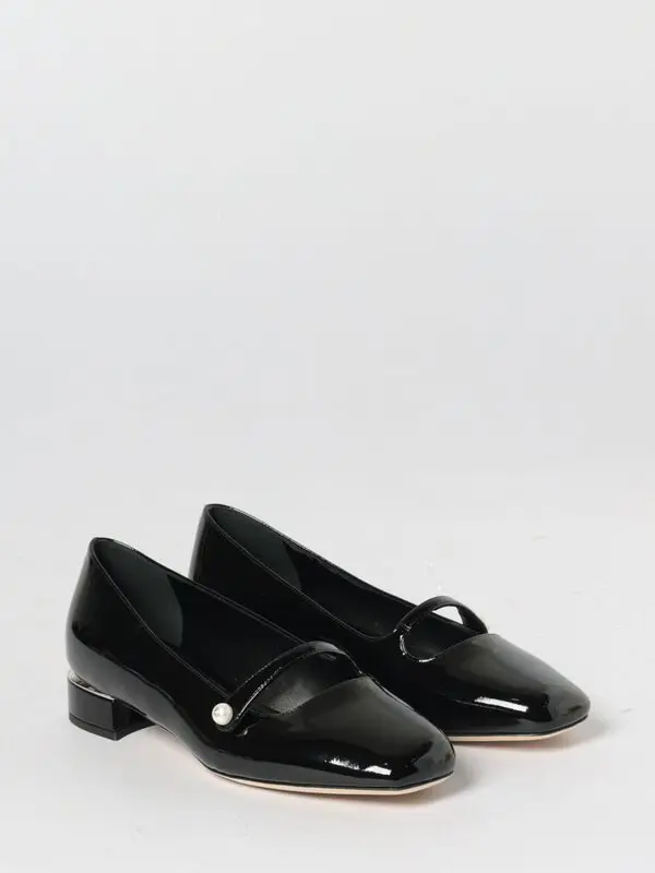 JIMMY CHOO Patent Leather Mary Jane Flats - Black