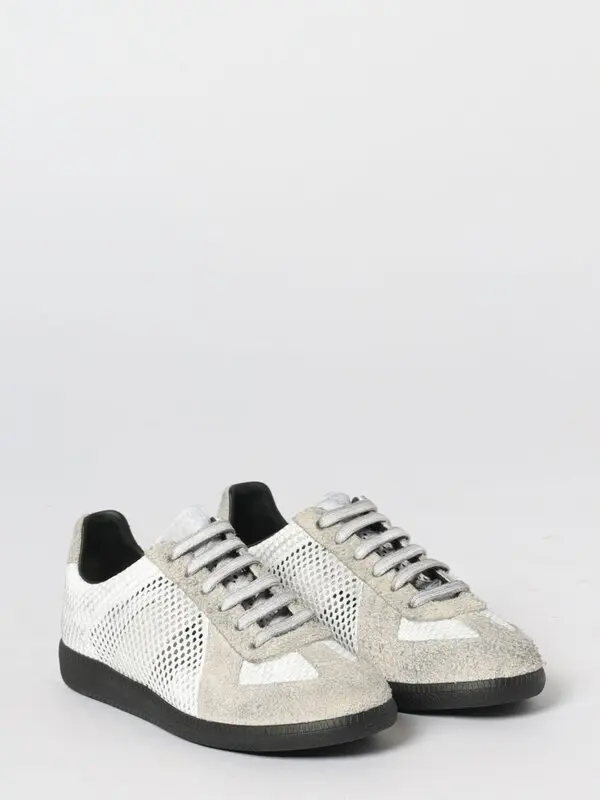 MAISON MARGIELA Replica Suede And Mesh Low-top Sneakers - Grey