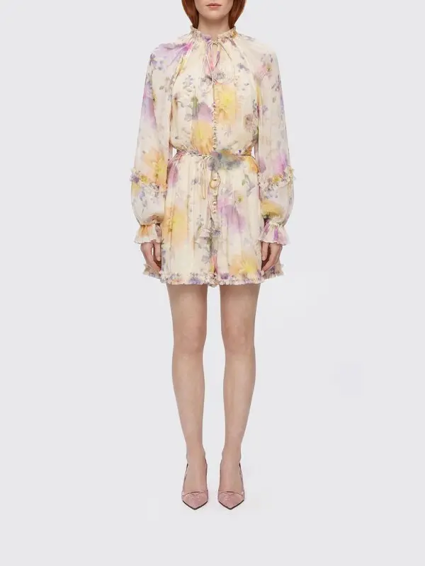 Zimmermann Floral Viscose Jumpsuit - Beige
