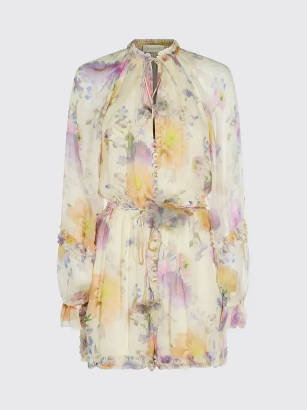 Zimmermann Floral Viscose Jumpsuit - Beige