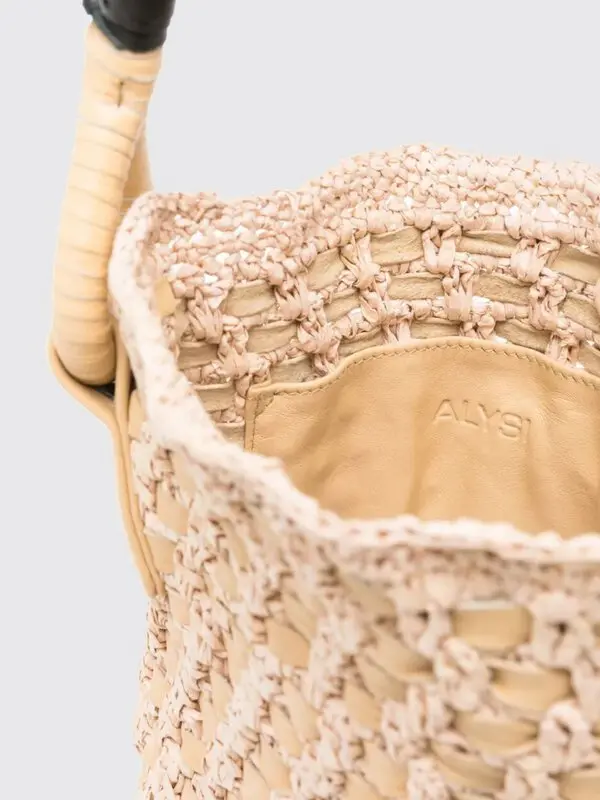 ALYSI Woven Bucket Bag - White
