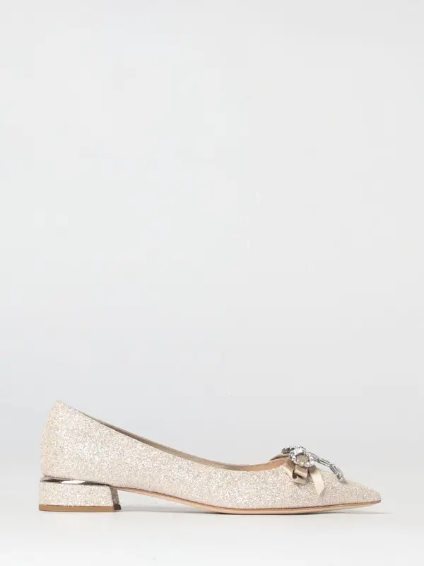 JIMMY CHOO Embellished Ballet Flats - Gold